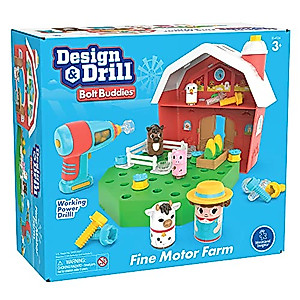Educational Insights Design & Drill Bolt Buddies Farm Take Apart Toy with Electric Toy Drill, Preschool STEM Toy, Easter Basket Stuffers for Kids, Gifts for Boys & Girls, Ages 3+