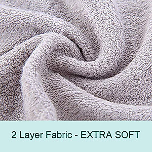 HIPHOP PANDA Bamboo Hooded Towel for Kids - 30 × 50 INCH for 3-10 Yrs - Premium Bath Kids Beach Towels Wrap for Girls, Boys (Hippo, 30 x 50 Inch)