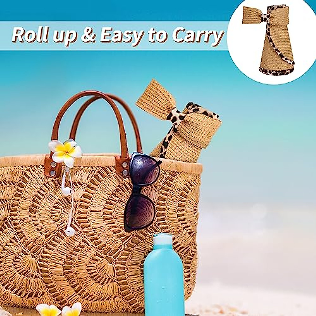 MAYLISACC Sun Visors Hats for Women Wide Brim Straw Sun UV Protection Beach Hats Foldable Floppy Hats for Women Travel