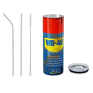 WD40 Dirty Pattern Thermos Cup,Funny Oil Fuel Filter Dirty Pattern 20oz Cup,Insulated Stainless Steel Tumbler With Lid WD40 1