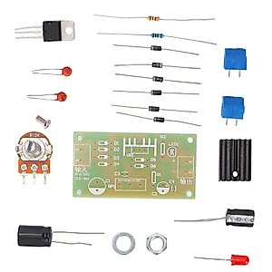 Walfront LM317 Adjustable Regulated Power Supply DIY Kit ABS Board AC/DC Input Output Rectifier Circuit Input Adjustable Voltage Set for School Education lab