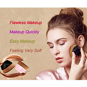 Foundation Makeup Brush Liquid Powder and Cream Foundation Brush Kabuki Flawless Flat Top Blending Makeup Brush(Black)