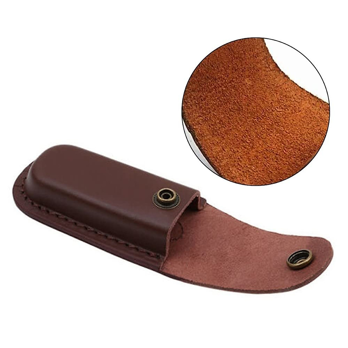 MiOYOOW Folding Knife Sheath, Portable Leather Knife Sheath Waterproof Compact Draw Knife Holster for Outdoor Hunting Camping Hiking