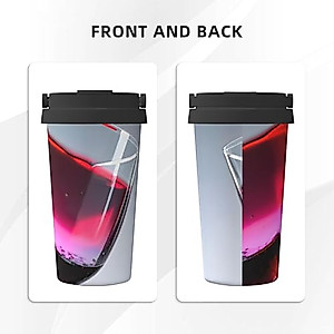 WANGXUEE Red Wine Bottle Glass Print 500ml Stainless Steel Travel Tumbler Double Wall Vacuum Insulated Coffee Mug