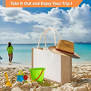 YOUKE OLA 20 Pack Burlap Tote Bags Jute Tote Bags Reusable Water Resistant Beach Bag Blank Canvas Grocery Bag for Women Bridesmaid Wedding Gift DIY 12.6 x 8.3 x 5.1 Inch