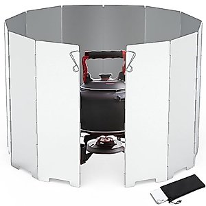Camping Stove Windscreen 12 Plates Ultralight Folding Camp Stove Windscreen Portable Camping Stove Windshield for Use with Alcohol Stoves and Other Backpacking Stoves Butane Stoves