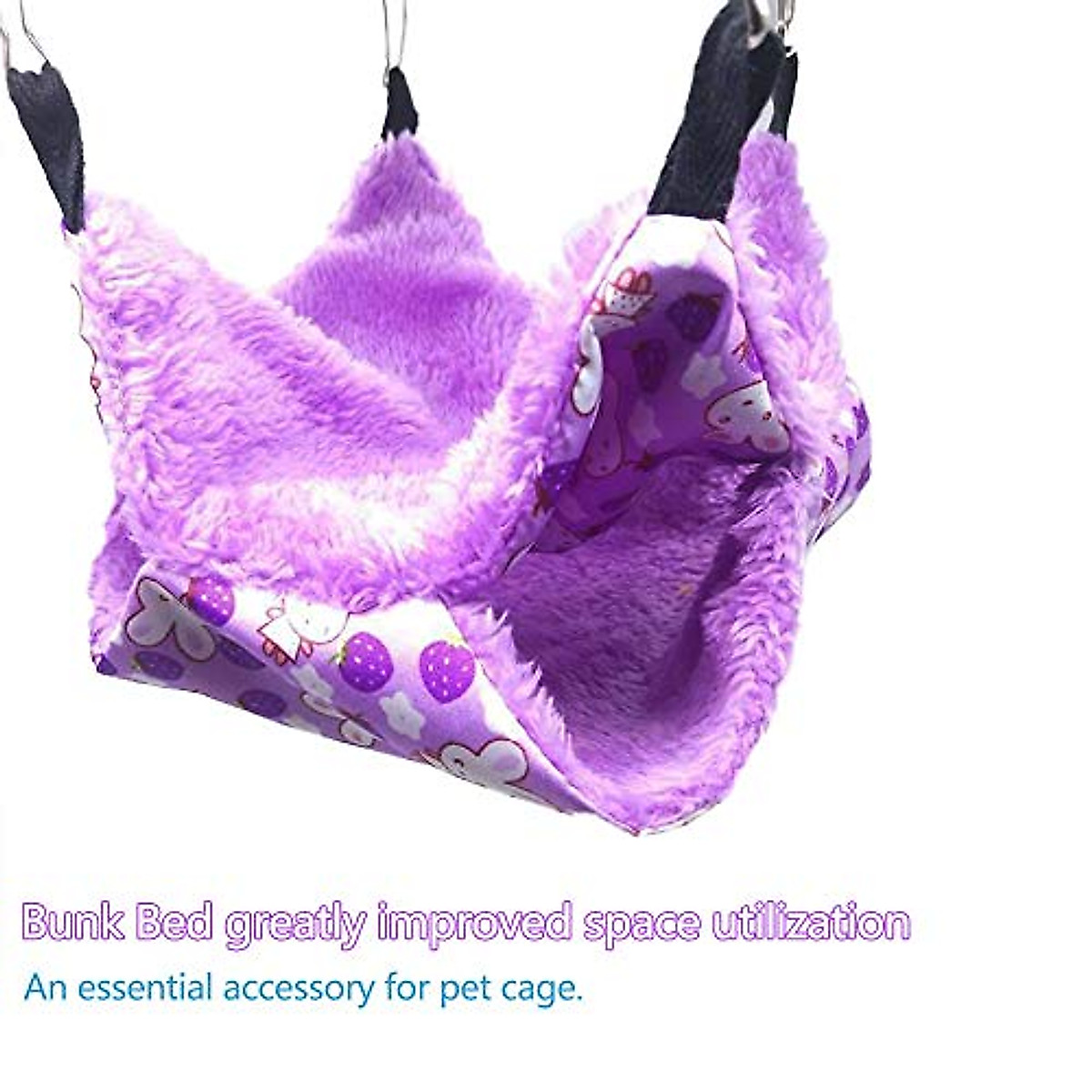 Oncpcare Pet Cage Hammock, Sugar Glider Hammock Ferret Bunk Bed Guinea Pig Cage Accessories Hamster Bedding Cozy Small Pet Bed for Chinchilla Parrot Squirrel Rat Playing Sleeping