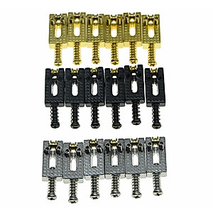 KAISH Pack of 6 Modern Electric Guitar Tremolo Bridge Roller Saddles for Strat or Tele Guitars Black