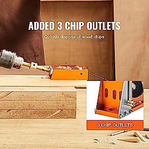 VEVOR 30 Pcs Pocket Hole Jig Kit, Adjustable & Easy to Use Pocket Hole Jig System with Step Drills, Wrenches, Drill Stop Rings, and Square Drive Bits, Dual Scale Marks for DIY Carpentry Projects