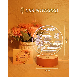 NISCHA Mothers Day Gifts from Daughter Son,Top Mother's Day Presents Ideas,Unique Mom Birthday Gift,3D Acrylic Night Lamp with Wooden Base and Greeting Card,3 Colors Touch Control (to my mom)