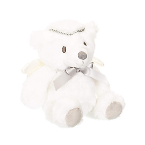 DEMDACO Angel Bear With Silver Crown Soft White Children's Plush Stuffed Animal