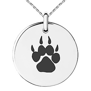 Tioneer Stainless Steel Beastlord Emblem Small Medallion Circle Charm Pendant Necklace