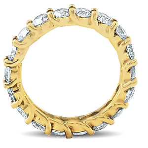 3Ct Diamond U Prong Eternity Ring Wedding Anniversary Band 14k Yellow Gold - Size 5