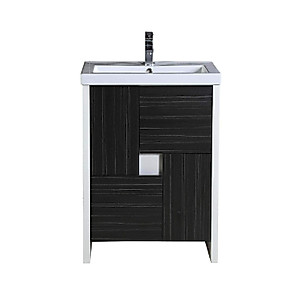 Fine Fixtures 24" Midland Vanity Cabinet Set with Vitreous China Sink, Dawn Gray