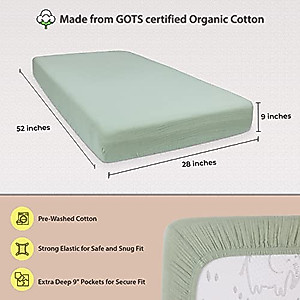 MELIBABY 100% Organic Cotton Muslin Crib Sheet|Soft & Breathable Crib Sheet Blue|Crib Mattress Sheet|Baby Bedding for Girl or Boy|Cotton Crib Sheet Organic Crib Sheet|Crib bedding, Toddler bed sheet