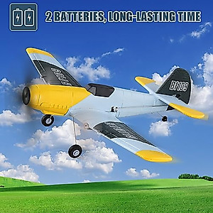 Mostop RC Plane 3 Channel Remote Control Airplane Fighter, BF-109 RC Plane Ready to Fly, Stunt Flying Upside Down Easy to Fly for Beginners,Two Rechargeable Power RC Glider Aircraft Plane…