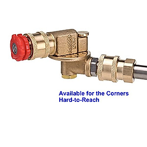 PWACCS Pressure Washer Pivoting Coupler Kit, 240 Degree Rotation, Pressure Washer Accessories Kit Including Gutter Cleaner Attachment and 7 Spray Nozzle Tips with Holder, 1/4" Quick Connect, 4500 PSI