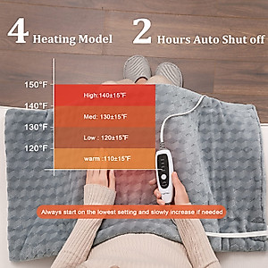 CAROMIO Heating Pad for Back Pain Cramps Relief Extra Large 33"x17" Electric Heating Pad 4 Temperature Settings-2 Hours Auto Shut Off-Moist Heat Dry Therapy,Heat Pad for Shoulder Machine Washable