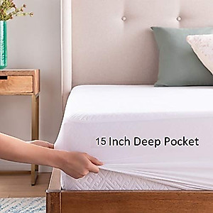 Split Queen Mattress Protector for Adjustable Bed, 100% Waterproof Terry Cotton Mattress Cover, 2 PC [30X80 + 30X80] Set, 15-Inch Deep Pockets - [2 Piece Split Queen Mattress Protector]