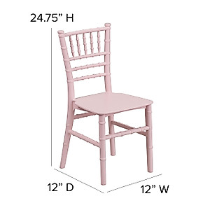 BizChair Child’s Pink Resin Party and Event Chiavari Chair for Commercial & Residential Use