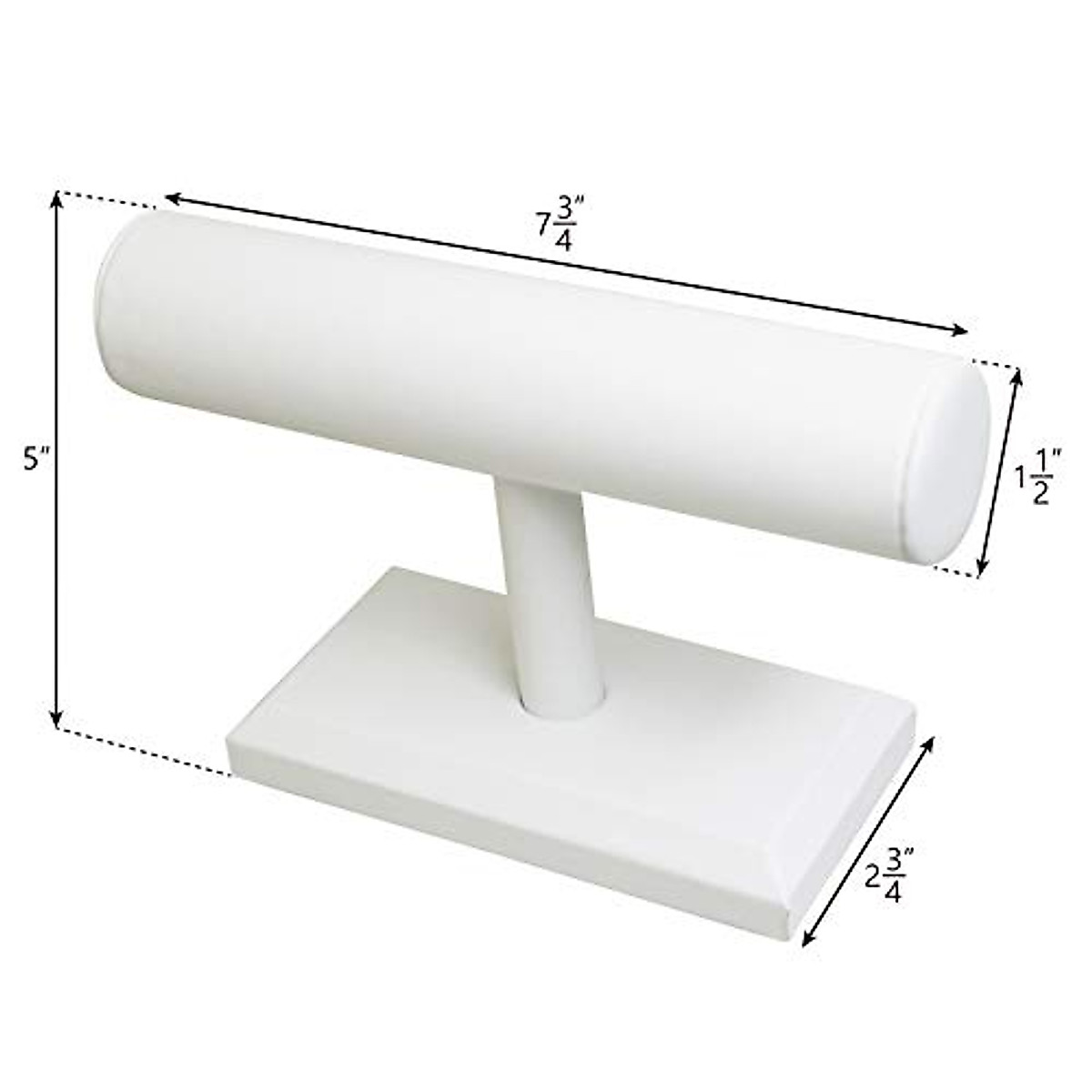 Mooca Bracelet Holder Jewelry Display Jewelry Stand Organizer T-Bar Bracelet Watch Display for Home Organization Bracelet Bangle Holder, White Leatherette