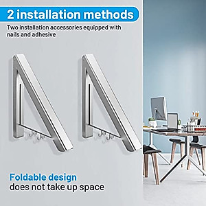 RUOYEEHOME Foldable Retractable Wall Hanging Drying Rack Space-Saving for Balcony Bathroom Laundry Room Foldable Invisible Drying Rack Storage