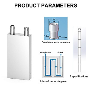 DIYhz Aluminum Water Cooling Block, Liquid Water Cooler Heat Sink System for PC Computer CPU Graphics Radiator Heatsink Endothermic Head Silver 2pcs(40mm x 80mm x 12mm)