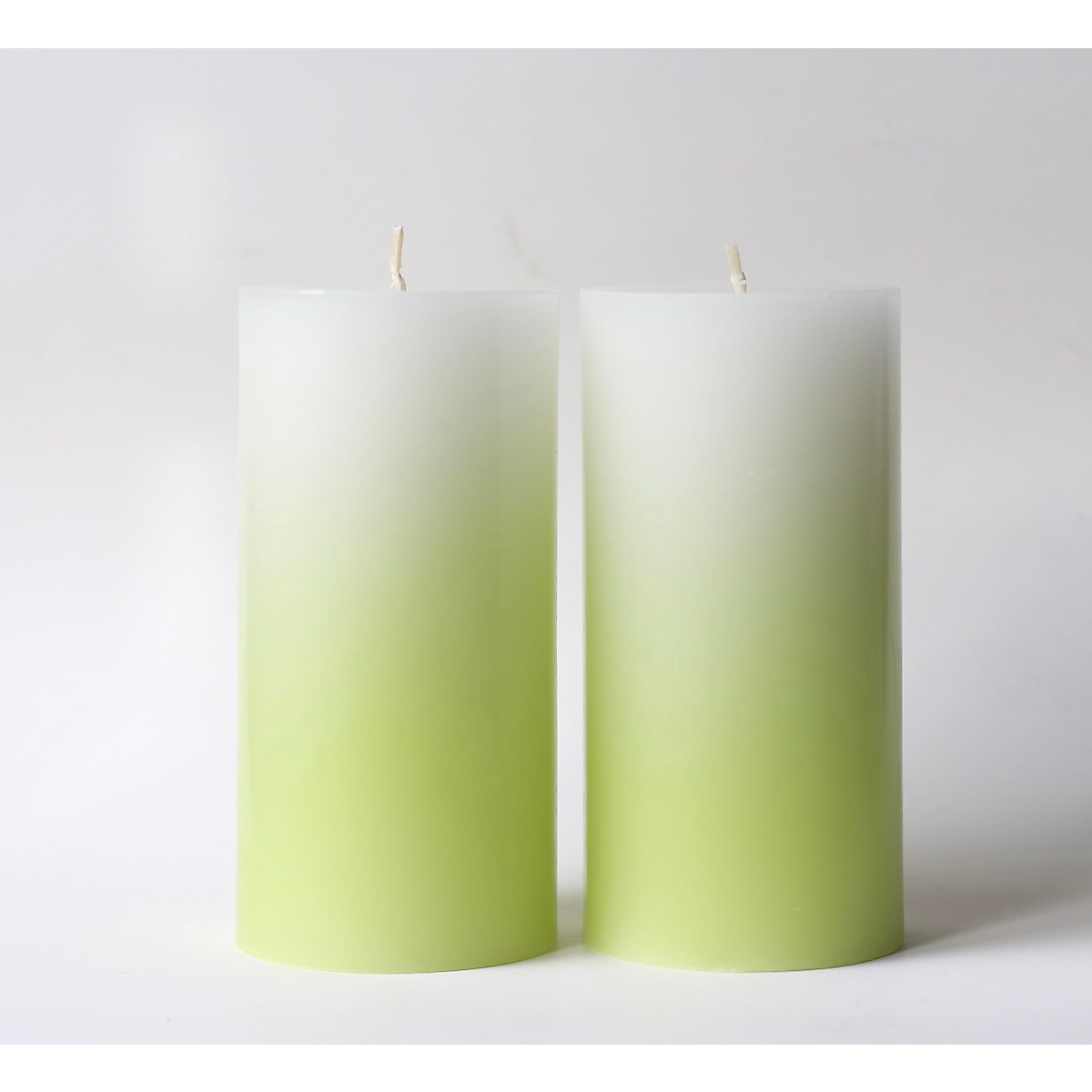 Ombre Gradation Pillar Candles by Modern Candle Design Hand Poured in The USA Set of 2 Unscented (Turquoise, 3 x 6)