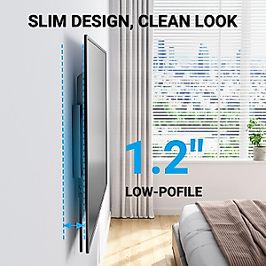 PERLESMITH Fixed TV Wall Mount Bracket for 32-82 Inch LED, LCD, and OLED Flat Screen TVs - Fits 16”- 24” Wood Studs, Fixed TV Mount with VESA 600 x 400mm Holds up to 132 lbs, PSLLK1