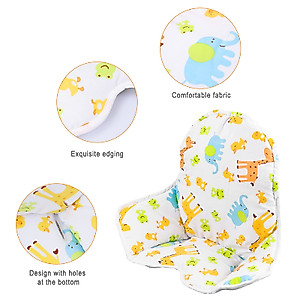 twoworld High Chair Cushion for IKEA Antilop Highchair, Baby High Chair Seat Cover Liner Mat Pad Cushion for IKEA Antilop High Chair (Animal Pattern)