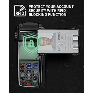 Keymarx Metal Wallet for Men Minimalist Wallet with Clear ID Card Holder Slim RFID Blocking Front Pocket Carbon Fiber Wallet Money Clip Tactical Wallet Gift for Men