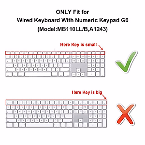 HRH Rainbow Silicone Keyboard Skin Cover for iMac Wired USB Full Size Keyboard with Numeric Keypad A1243(G6 MB110LL/B and MB110LL/A)