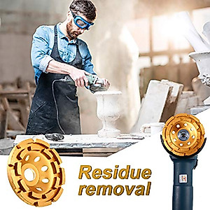 Diamond Cup Grinding Wheel 4-1/2 Inch Double Row Grinding Wheel 4 Inch 12-Segment Turbo Row Grinding Wheel Angle Grinder Disc for Grinder Polishing and Cleaning Stone (2, Elegant Style)