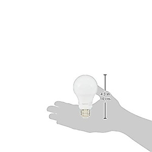 Amazon Basics A19 LED Light Bulbs, 60 Watt Equivalent, Energy Efficient 9W, E26 Standard Base, Daylight White 5000K, Dimmable, 10,000 Hour Lifetime , 6-Pack