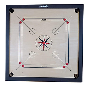 Stag Championship Carrom Board Game with Coins and Striker (Championship)
