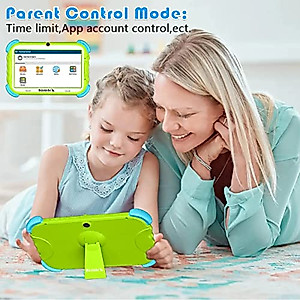 kimlok Kids Tablet Tablet for Kids，Android 11, 7 Inch 2GB+32GB, WiFi, Parental Control APP，Dual Camera, Bluetooth, Friendly Learning Tablets for Kids with Case Included for Boy and Girl Green