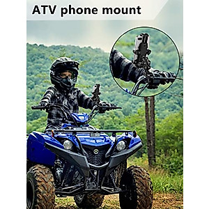 ZIDIYORUO ATV Phone Holder, Quad Phone Mount, 8 Clamps Holds 4.7-7.1" Phones, One Hand Operation Motorcycle Phone Clip for 7/8-9/8" Handlebar,Compatible with Yamaha Polaris Honda Can Am