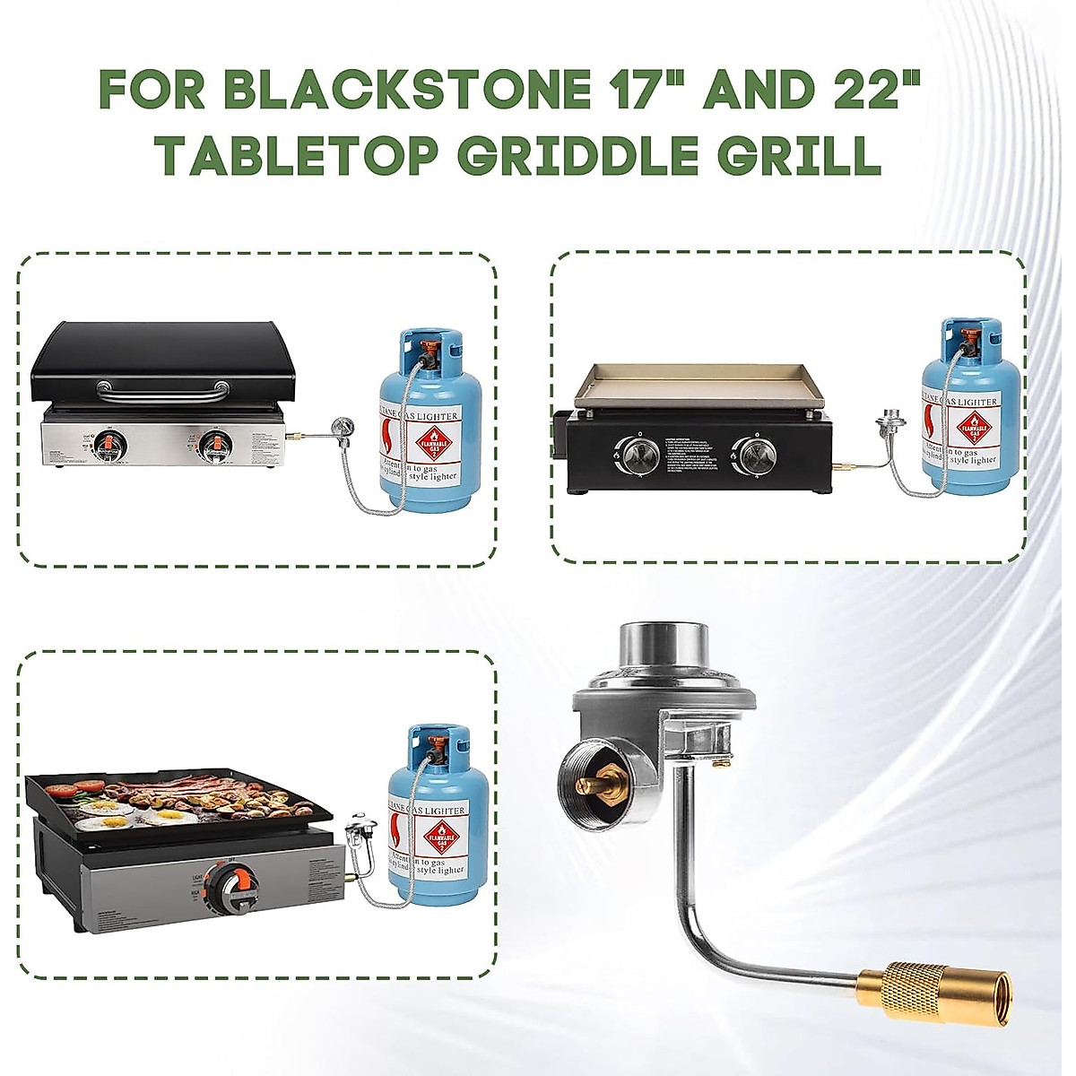 1 lb to 20 lb Propane Adapter Hose & Griddle Regulator Replacement for Blackstone 17" & 22" Propane Griddle Table Top Charbroil 19952085 Tabletop Pit Boss PB336GS Griddle Regulator and Hose Parts