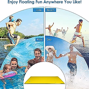 Floating Mat Water Mat Lily Pad with Rolling Pillow Design, Bouncy Tear-Resistant 3-Layer XPE Foam, Roll-Up Floating Island River Rafts (Size : 5.5mx1.8mx2.2cm)