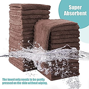 CORAL DOCK Baby Washcloths, Newborn Essentials Super Absorbent Baby Wipes, Gentle on Sensitive Skin for New Born Face, Baby Registry as Shower for Girls and Boys, Wood Brown, 9x9 Inch (Pack of 32)