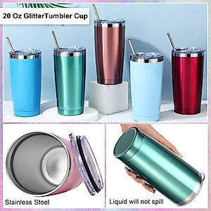 Eaasty 25 Pack Insulated Travel Tumbler with Straw and Lids 20 oz Stainless Steel Vacuum Tumbler Cups Powder Coated Coffee Mug for Cold and Hot Drinks (Multicolor)