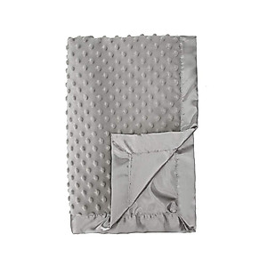 Pro Goleem Grey Elephant Security Blanket and Gray Soft Minky and Satin Baby Blanket