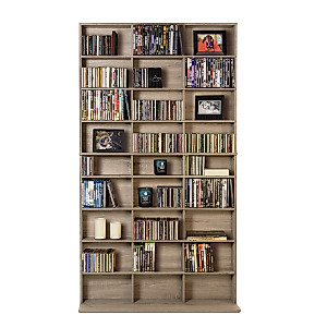 Atlantic Elite Media Storage Cabinet New/Improved Large 837CD/528DVD/624BR Weathered Oak PN38408141