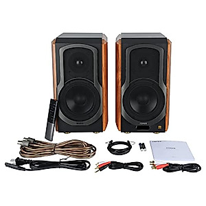 Edifier S1000W Wi-Fi Audiophile Active Bookshelf 2.0 Speakers, 120W RMS Wireless HiFi Bluetooth Sound System Works with Alexa, Optical/RCA x 2 Coaxial, Supports AirPlay 2, Spotify Tidal Connect WiFi