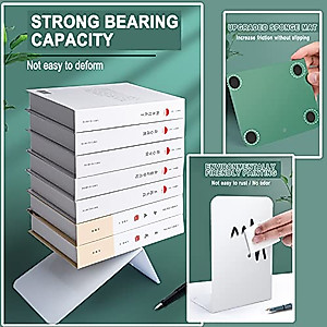 Book Ends, Bookends for Shelves, Non Skid Book Stoppers，Heavy Duty Metal Book Stopper for Books/CDs, Decorative Book Shelf for Home, (2 Pairs)