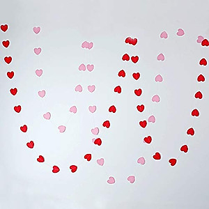 Heart Banner, Felt Heart Garland Valentines Day Decor Garland Love Banner Valentines Decoration Pennants Sign Backdrop (Felt Heart Banner)