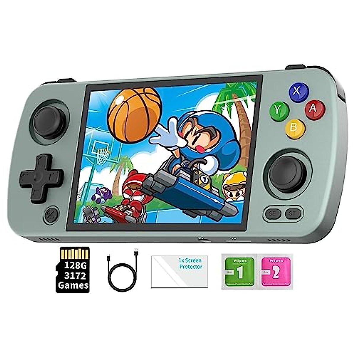 RG405M Retro Handheld Game Console , Aluminum Alloy CNC Android 12 System 4.0 Inch IPS Touch Screen with 128G TF Card 3172 Games Compatible with 5G WiFi and Bluetooth 5.0 (Gray)
