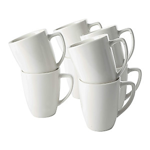 Gibson Home Zen Buffet Dinnerware Set, 8-Piece Porcelain Mug Set (12oz), White