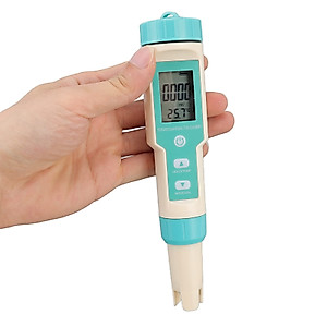 Zooke Water Quality Tester, Professional 7 in 1 ORP PH TDS Temp EC Salinity SG High Accuracy Waterproof Digital Water Quality Meter with Powder for Drinking Water, Aquariums and More