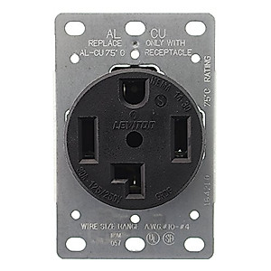 Leviton 278-S00 4-Wire, 30-Amp, 250V Flush Mount Dryer Receptacle,Black